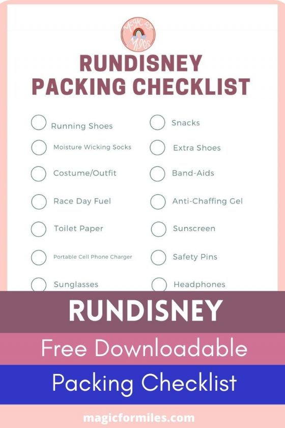 RunDisney Packing List
